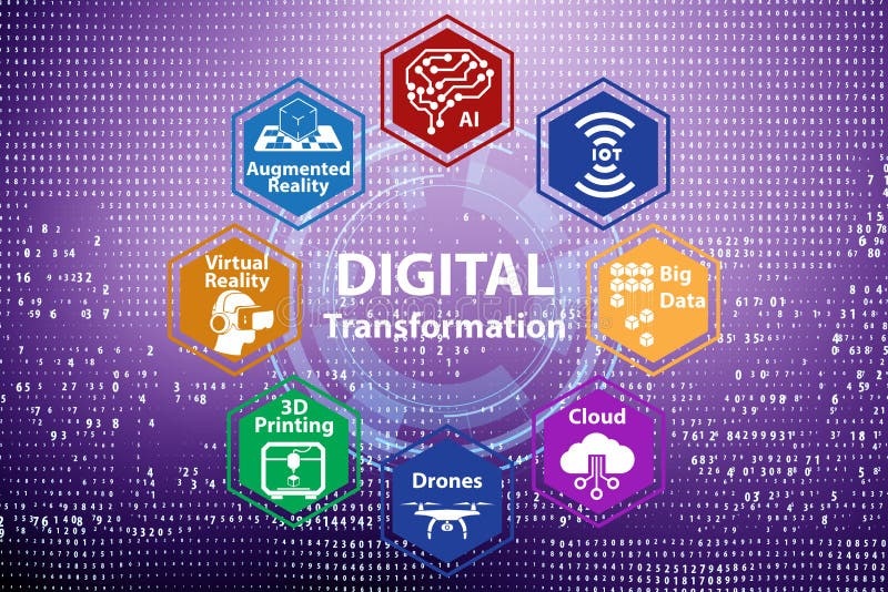 Digital Transformation Concept - 3d Rendering Stock Illustration ...