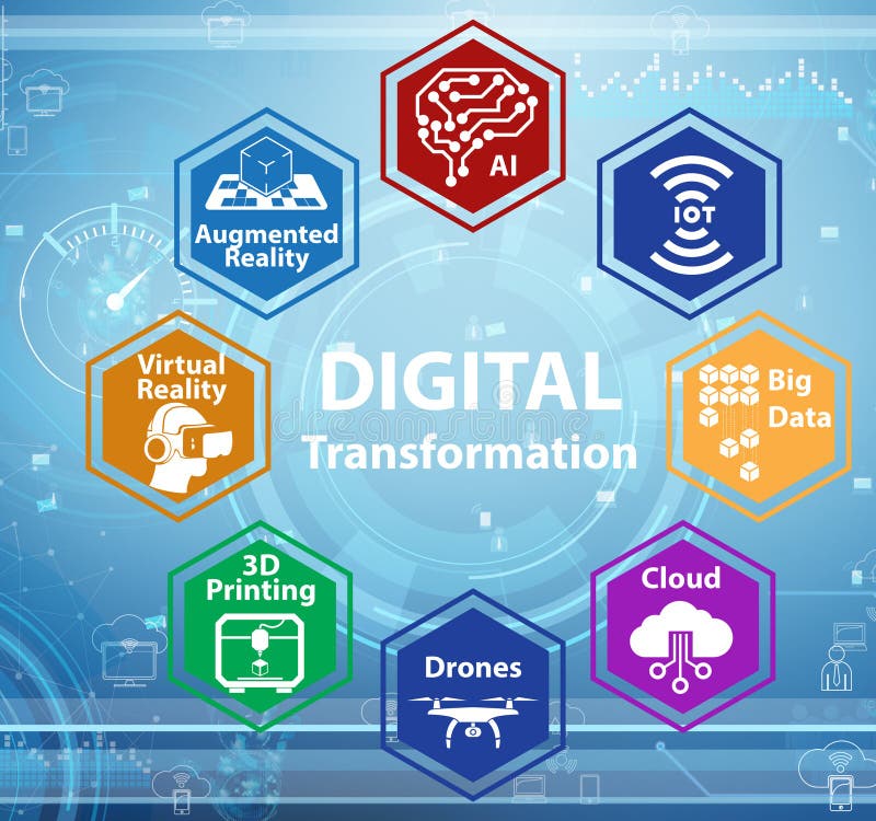 Digital Transformation Concept - 3d Rendering Stock Illustration ...
