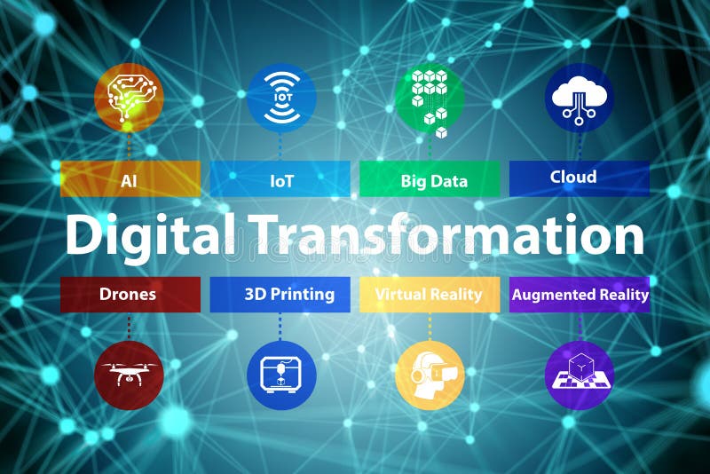 Digital Transformation Concept - 3d Rendering Stock Illustration ...