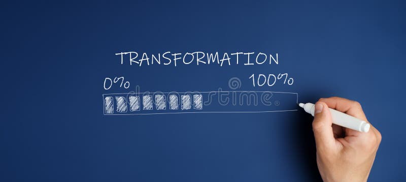 Digital Transformation Concept. Hand Draws Loading Area from 0 To 100 ...