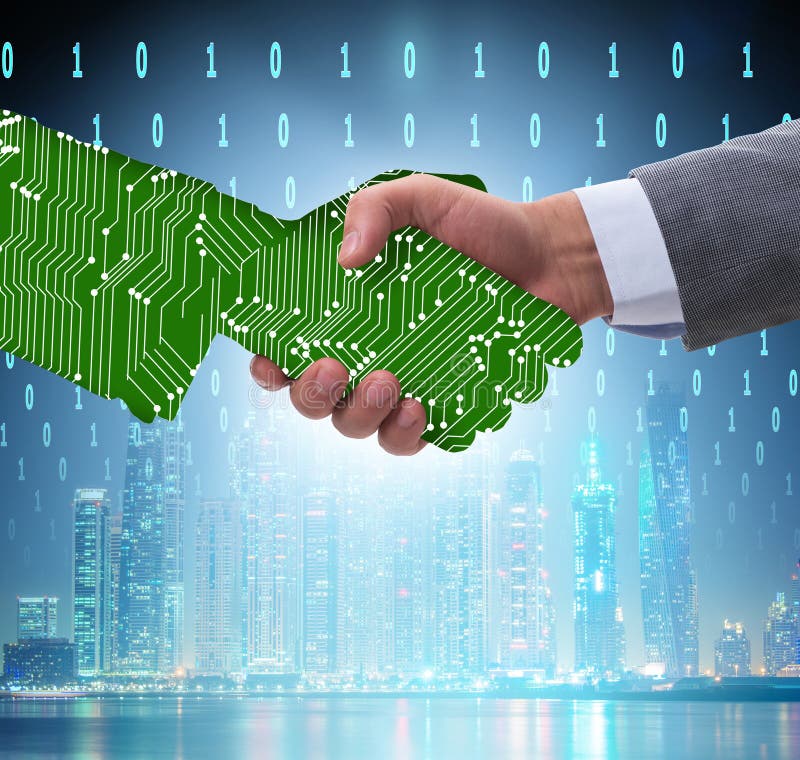 Digital Transformation Concept with Handshake Stock Image - Image of ...