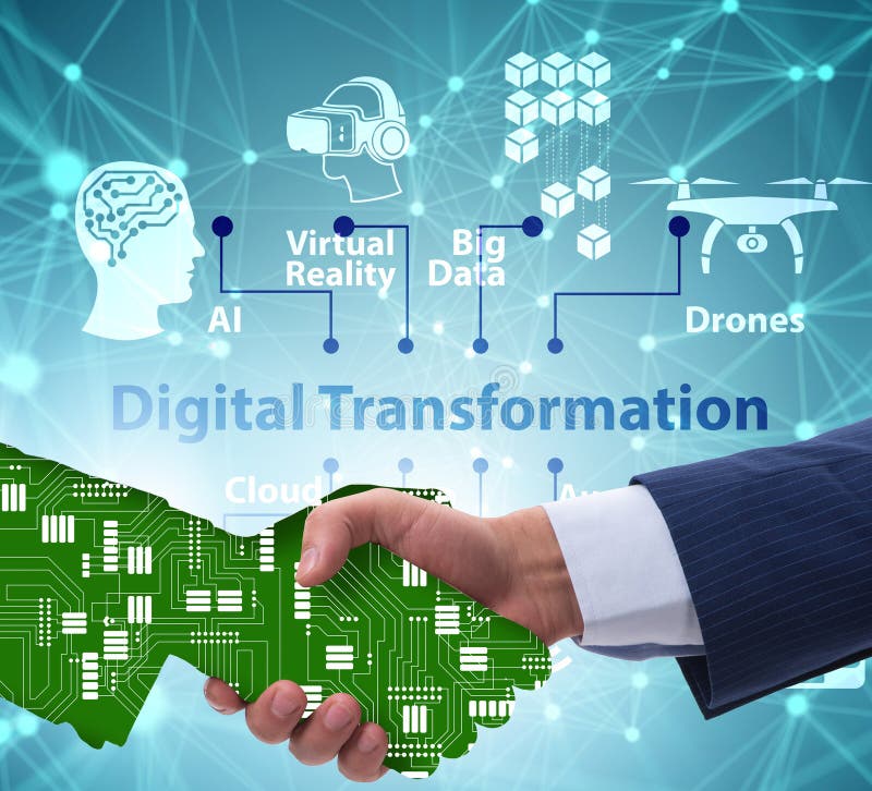 Digital Transformation Concept with Handshake Stock Image - Image of ...