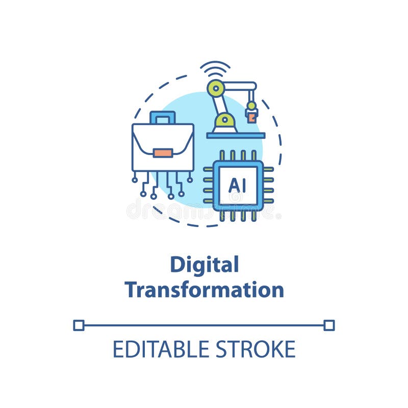 Digital Transformation Concept Icon Stock Vector - Illustration of ...
