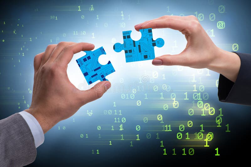 Digital Transformation Concept with Jigsaw Puzzle Stock Photo - Image ...