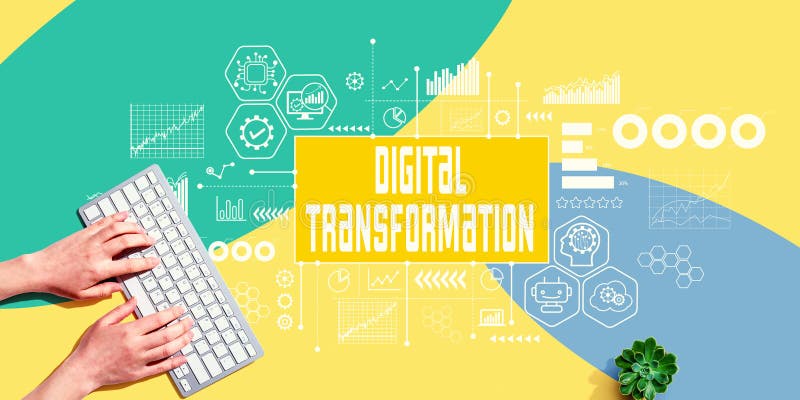 Digital Transformation Concept with Person Using Computer Keyboard ...
