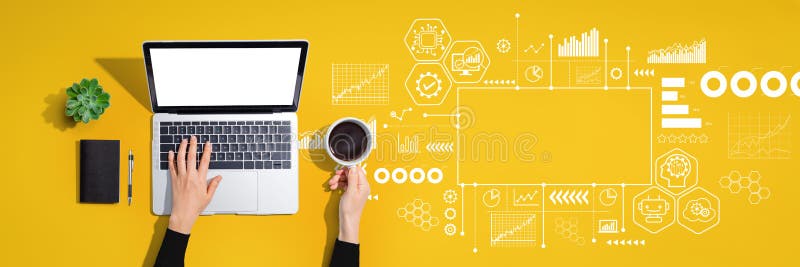 Digital Transformation Concept with Person Using Laptop Computer Stock ...