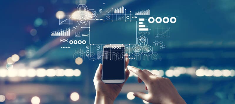 Digital Transformation Concept with Person Using Smartphone Stock Photo ...