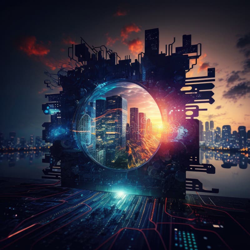 Digital Transformation Conceptual Illustration AI Generative Stock ...