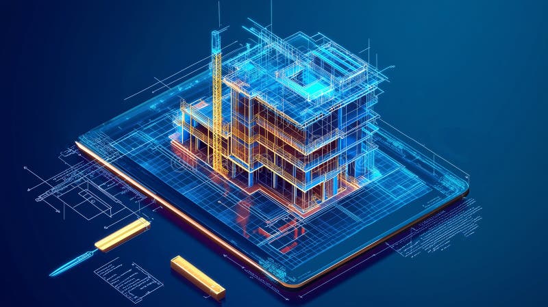 Digital Transformation of Construction Blueprint on Tablet - Detailed ...