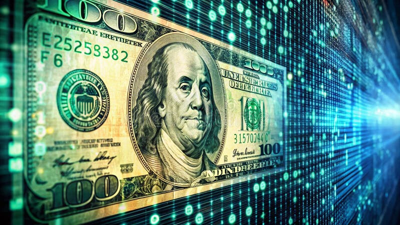 Digital Transformation a 3D Render of a Dollar Bill Morphing into ...