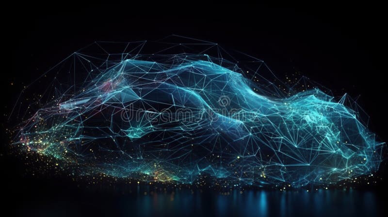 Digital Transformation, Dark Blue Computer Data Points, Future of ...