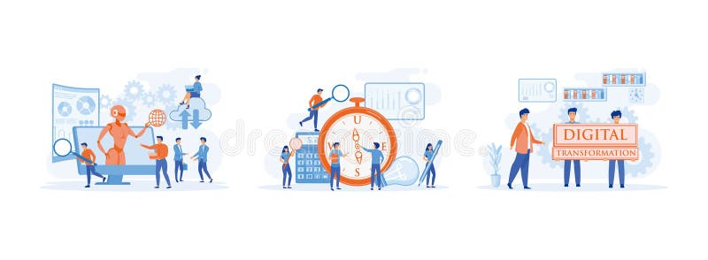 Digital Transformation. Data Analysis and Digitization. Staffs Showing ...