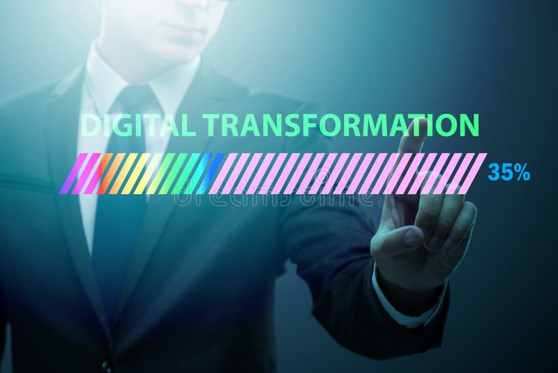 Digital Transformation and Digitalization Concept Stock Illustration ...