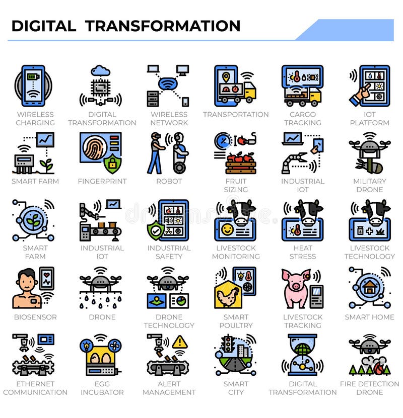 Digital Transformation and Disruption Icon Set Stock Vector ... Digital Transformation and Disruption Icon Set Stock Vector ...