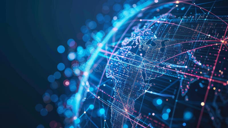 Digital Transformation of the Global Communication Network. Stock Photo ...
