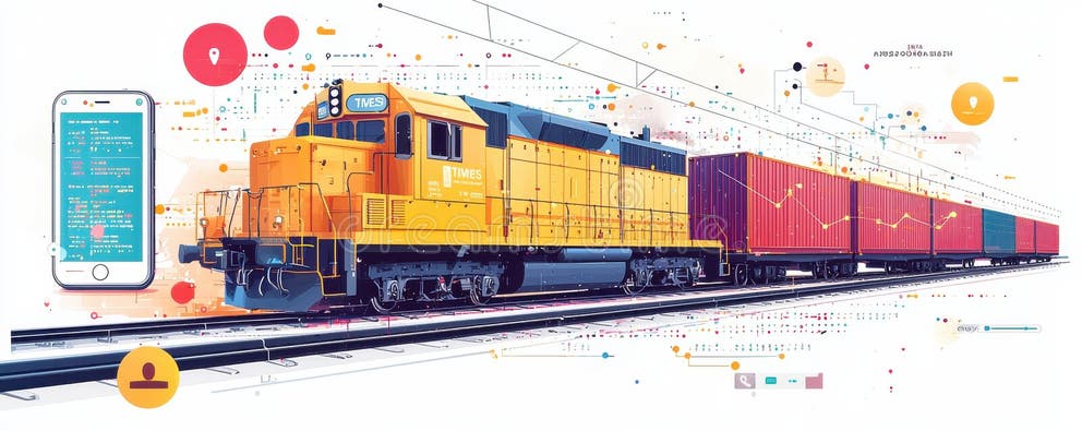Digital Transformation in Global Logistics with Freight Train and Technology Stock Image - Image ...