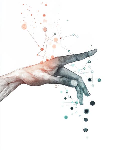 Digital Transformation a Hand Reaching for the Future Symbolizing ...