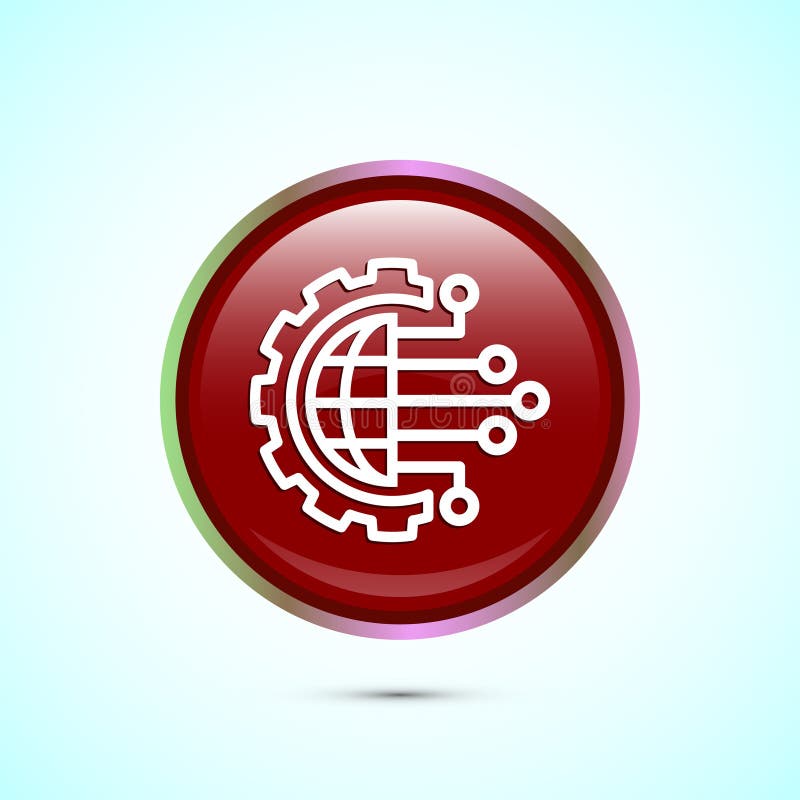 Digital Transformation Icon. Digitalization Sign Suitable for Mobile Apps, and Web Designs, Red ...