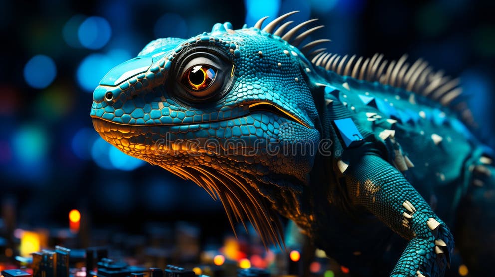 Digital Transformation Illustrated 3D Chameleon Adapting To Tech ...