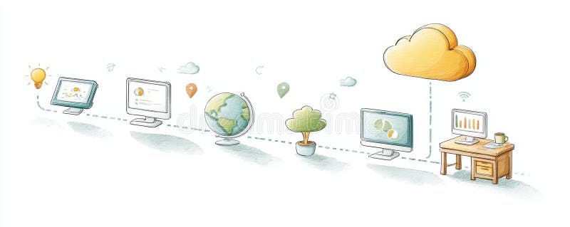 Digital Transformation Journey Understanding Cloud Computing in a Modern Workspace Stock Photo ...