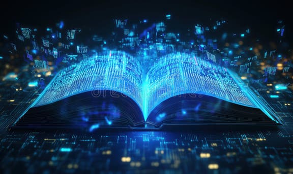 Digital Transformation of Knowledge Represented by Glowing Open Book ...
