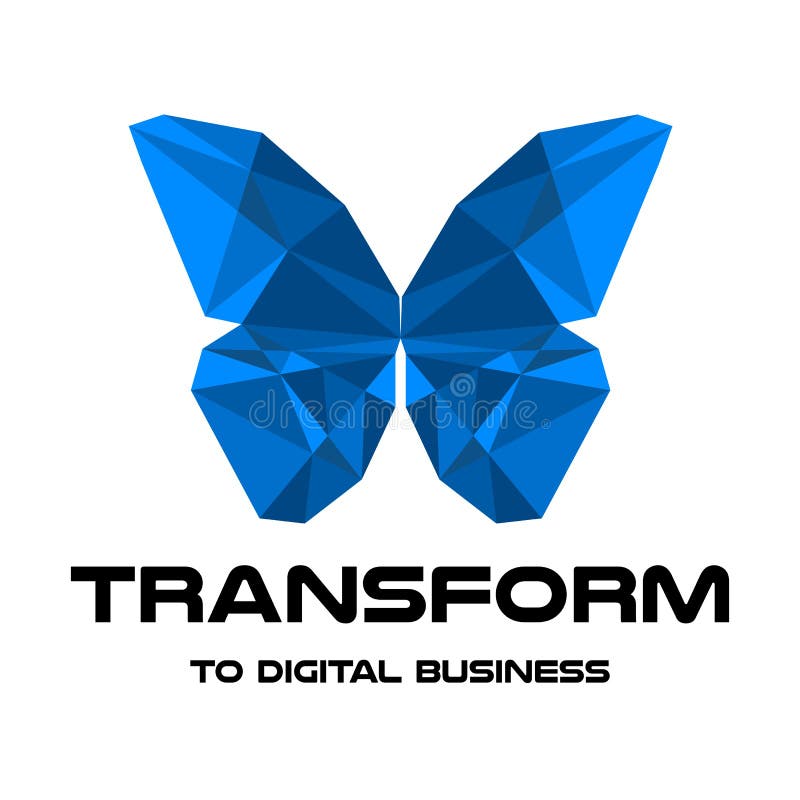 Digital Transformation. Logo Design. Polygonal Color Butterfly Stock ...