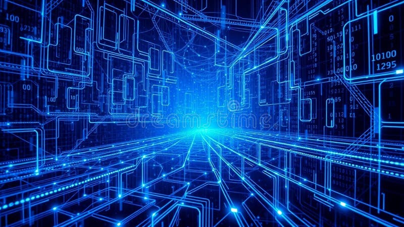 Digital Transformation: Matrix-Like Virtual Reality Landscape Stock ...