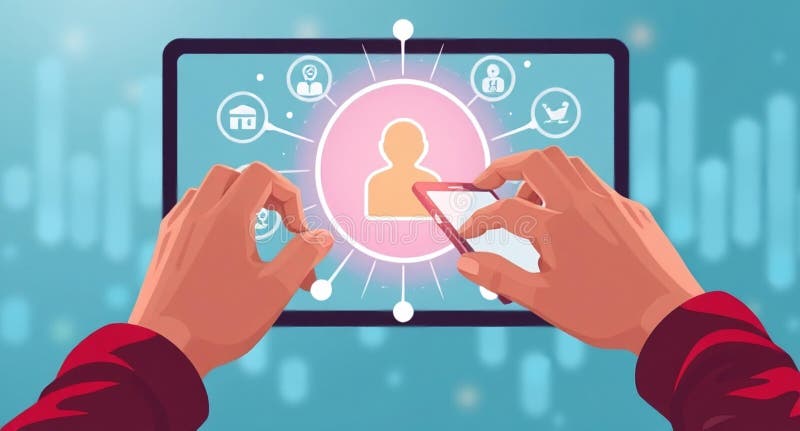 Digital Transformation through Mobile Connectivity Stock Illustration ...