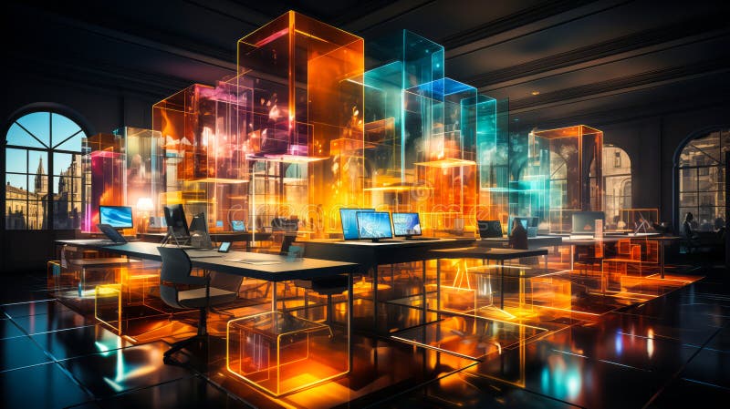 Digital Transformation Morphing Traditional Office To Futuristic ...
