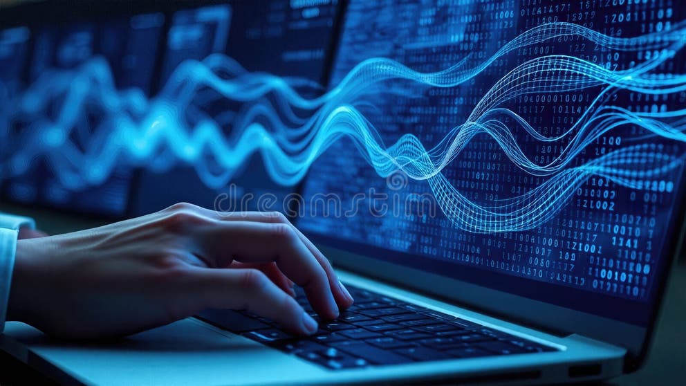 Digital Transformation Neural Network Data Processing and Machine Learning Algorithm Stock ...