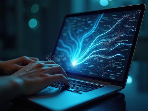 Digital Transformation Neural Network Data Processing and Machine Learning Algorithm Stock ...