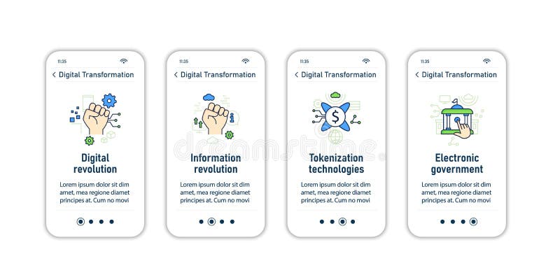 Digital Transformation Onboarding App Screen Stock Vector ...