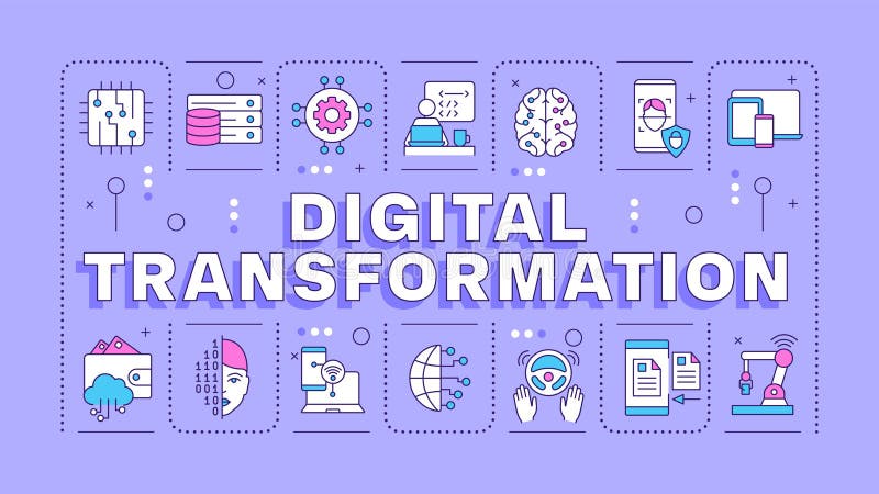 Digital Transformation Purple Word Concept Stock Vector - Illustration ...
