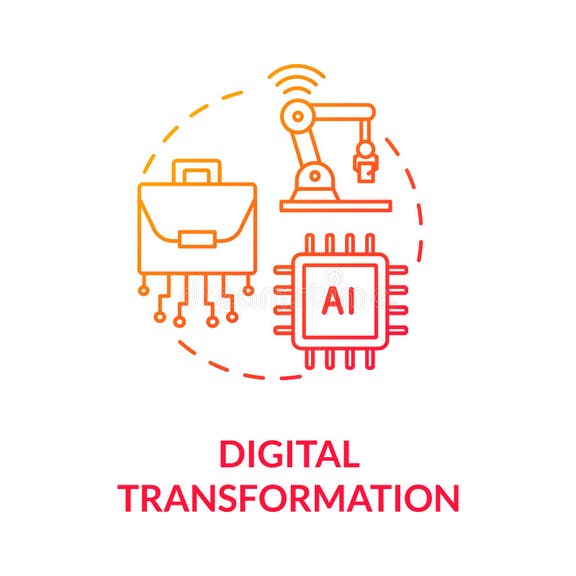 Digital Transformation Red Gradient Concept Icon Stock Vector ...