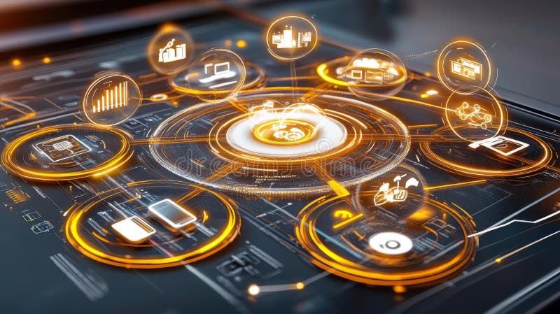 Digital Transformation: Smart Systems & IoT Stock Illustration ...