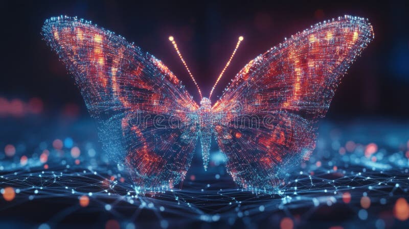 Digital Transformation Symbolized by Abstract Butterfly Wings Stock ...