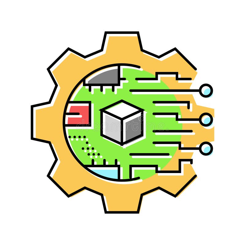 Digital Transformation Tech Color Icon Vector Illustration Stock ...