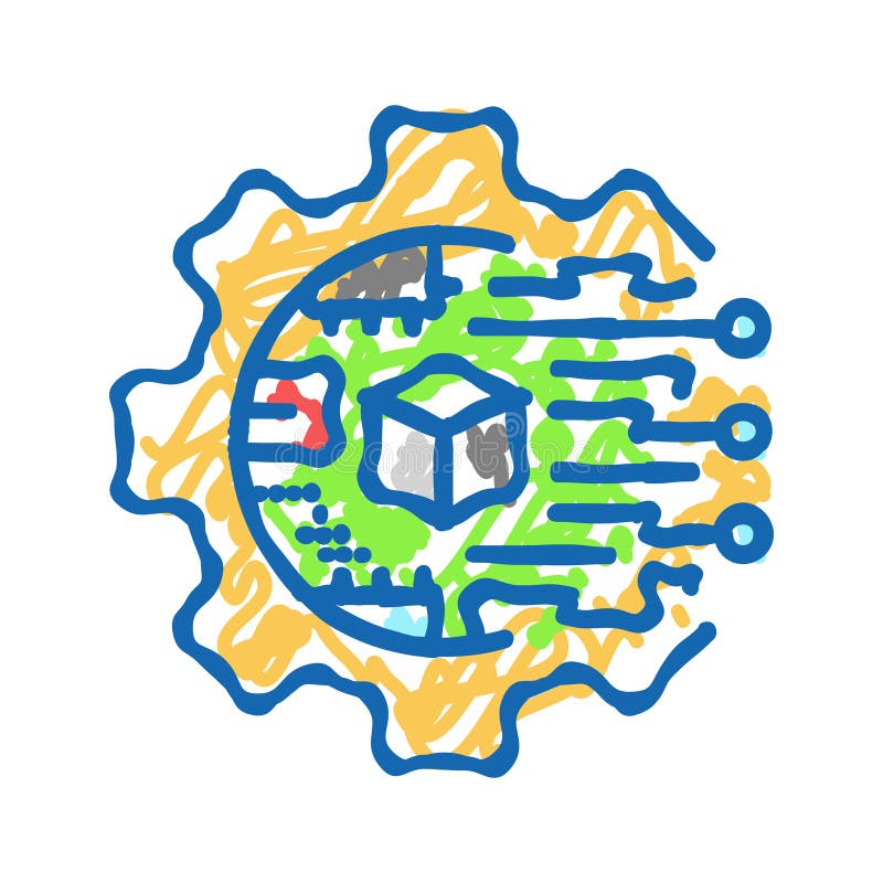 Digital Transformation Tech Icon Doodle Illustration Stock Vector ...