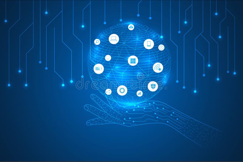 Digital Transformation Technology Abstract Background. Stock Image ...