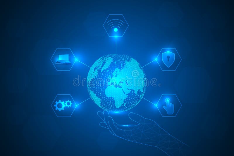 Digital Transformation Technology Abstract Background. Stock ...