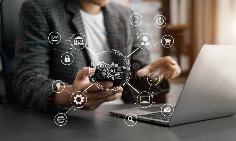 Digital Transformation Technology Strategy, Person Using Laptop, Tablet ...