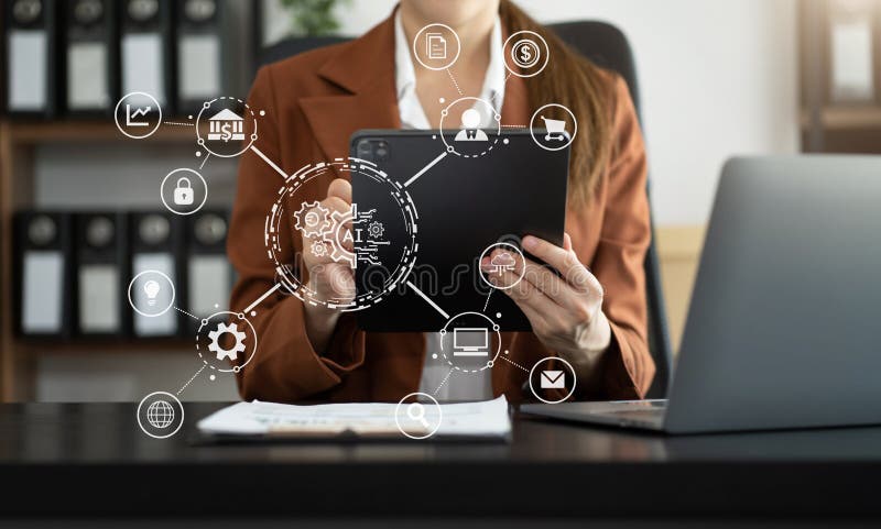 Digital Transformation Technology Strategy, Person Using Laptop, Tablet ...