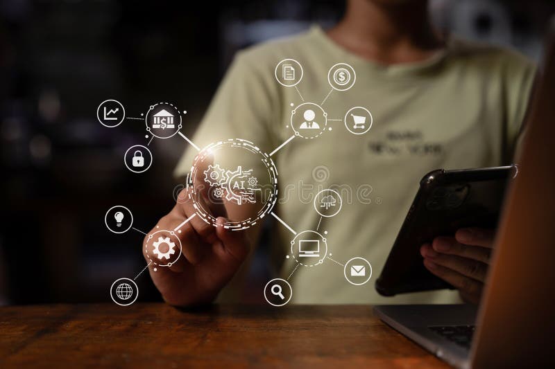 Digital Transformation Technology Strategy, Person Using Laptop, Tablet ...