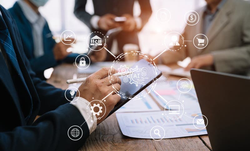 Digital Transformation Technology Strategy, Person Using Laptop, Tablet ...