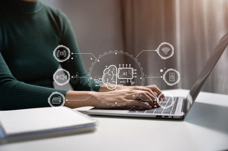 Digital Transformation Technology Strategy, Person Using Laptop, Tablet ...