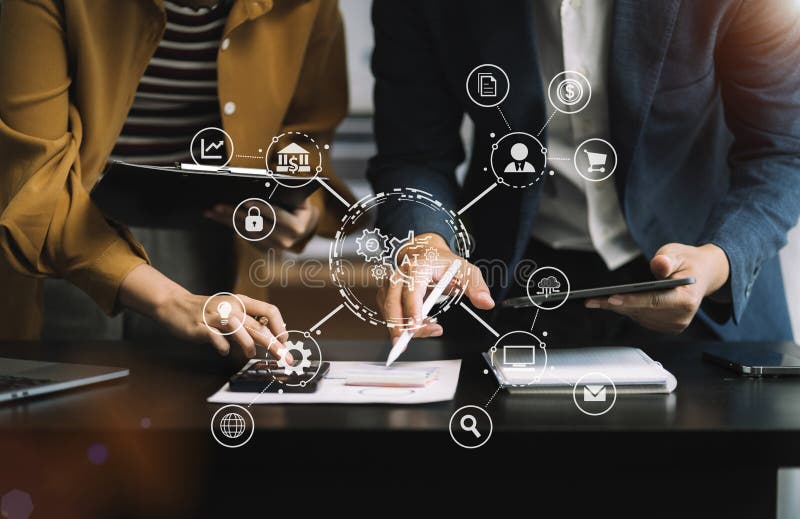 Digital Transformation Technology Strategy, Person Using Laptop, Tablet ...