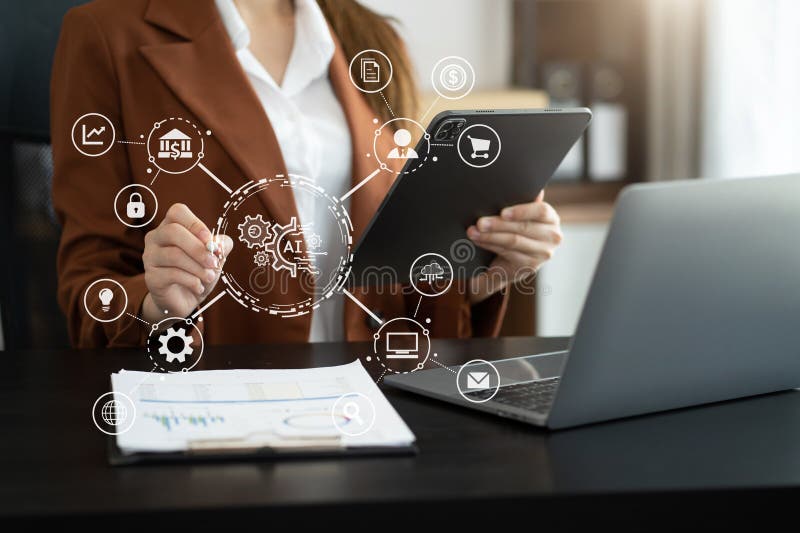 Digital Transformation Technology Strategy, Person Using Laptop, Tablet ...