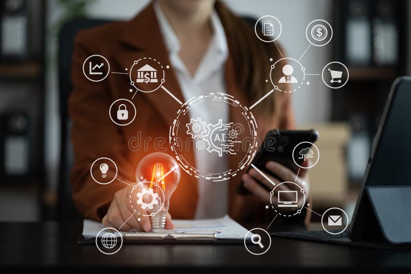 Digital Transformation Technology Strategy, Person Using Laptop, Tablet ...