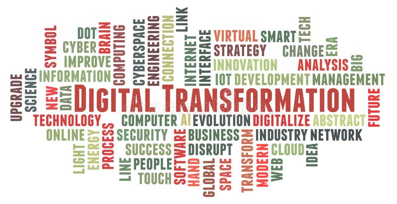 Digital Transformation Word Cloud Concept Stock Illustration ...