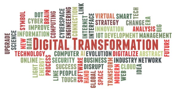 Digital Transformation Word Cloud Concept Stock Illustration ...